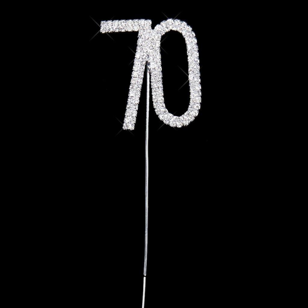 70 Number Crystal Rhinestone /70th Anniversary Cake Topper (FAUX ...